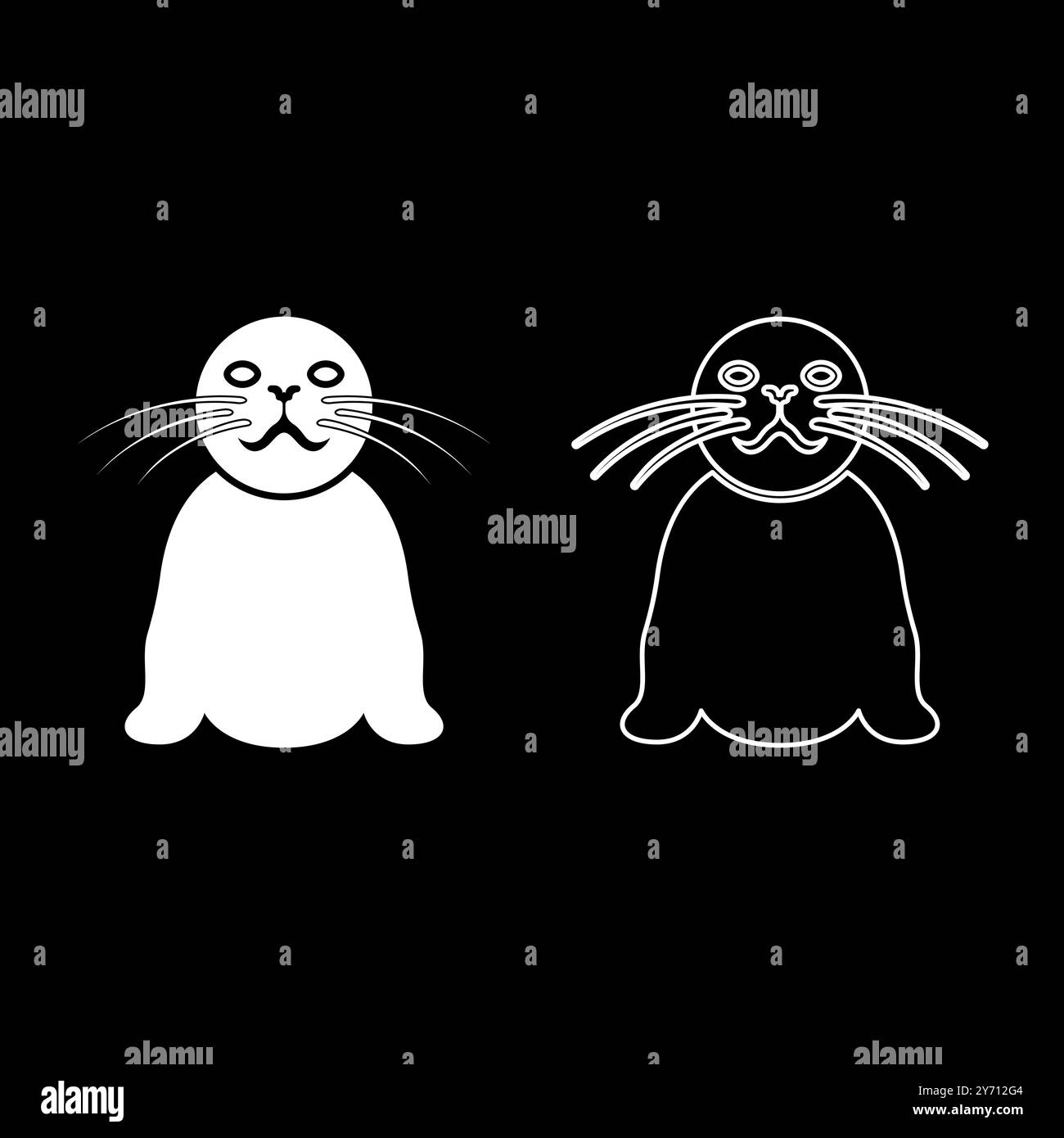 Seal set icon white color vector illustration image simple solid fill ...