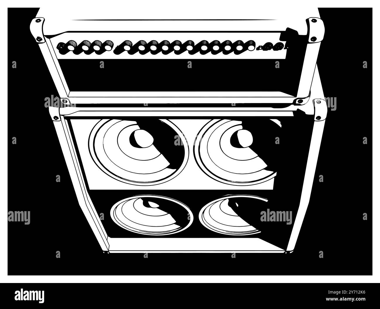 Stylized vector illustration of a guitar combo amplifier Stock Vector ...