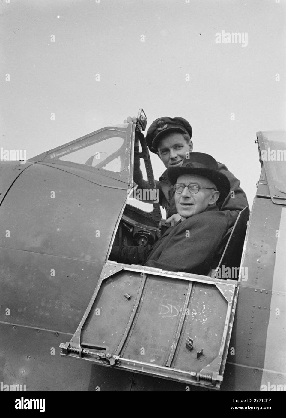 Bishop of Truro in Spitfire 1945 Stock Photo - Alamy