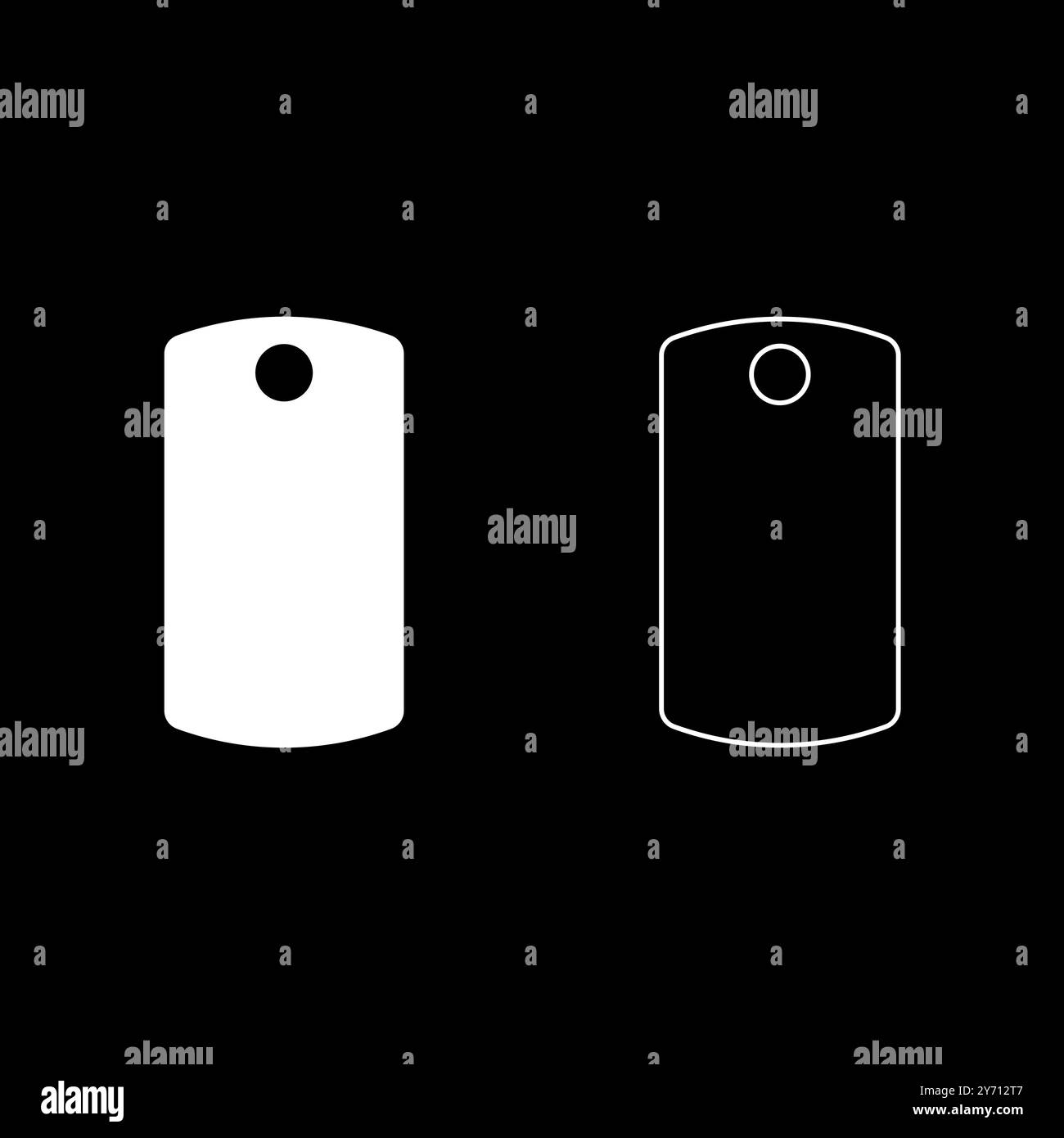 Dog tag military soldier animal tokens for collar set icon white color ...