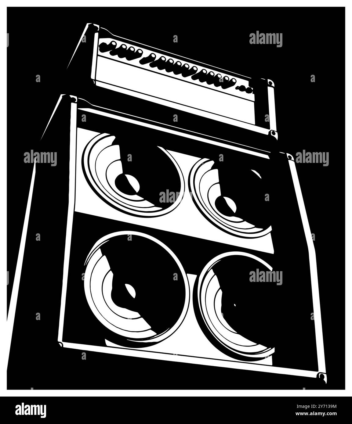 Stylized vector illustration of a guitar combo amplifier Stock Vector ...