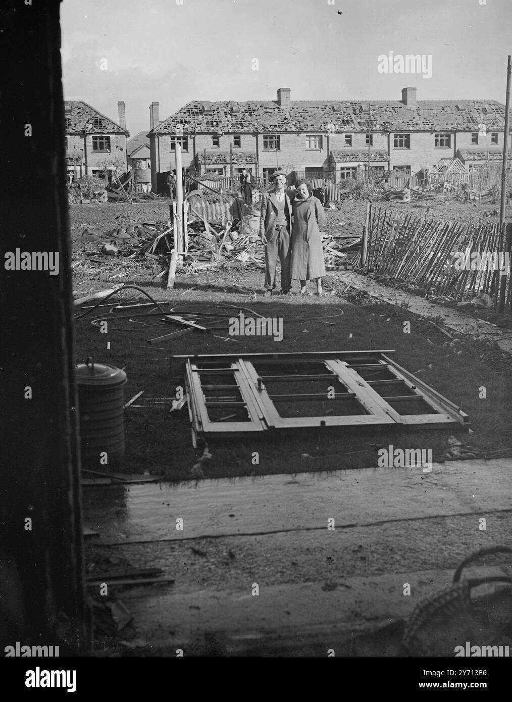 Bomb damage to houses Black and White Stock Photos & Images - Alamy