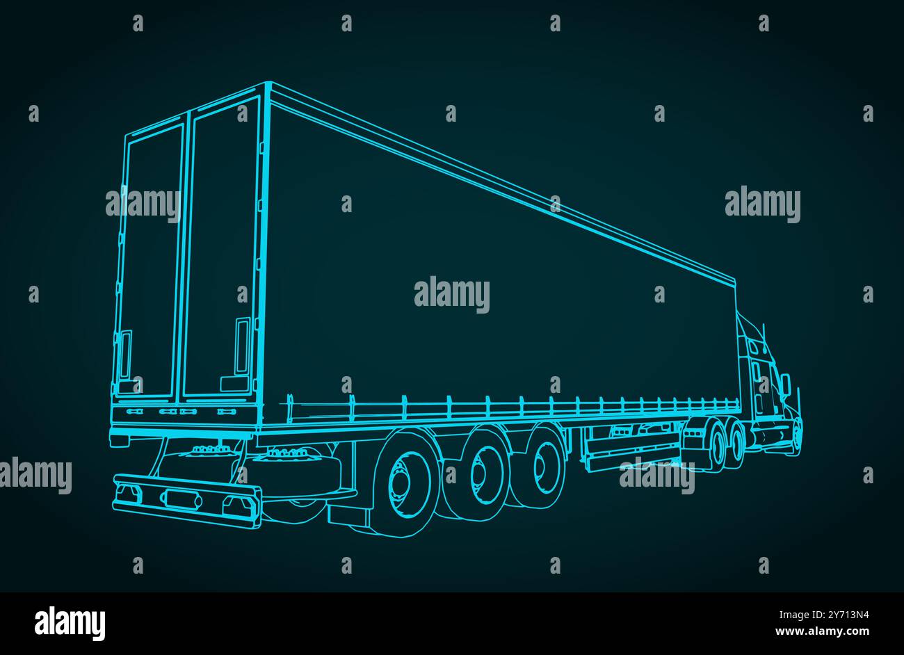 Stylized vector drawing of semi trailer truck Stock Vector Image & Art ...