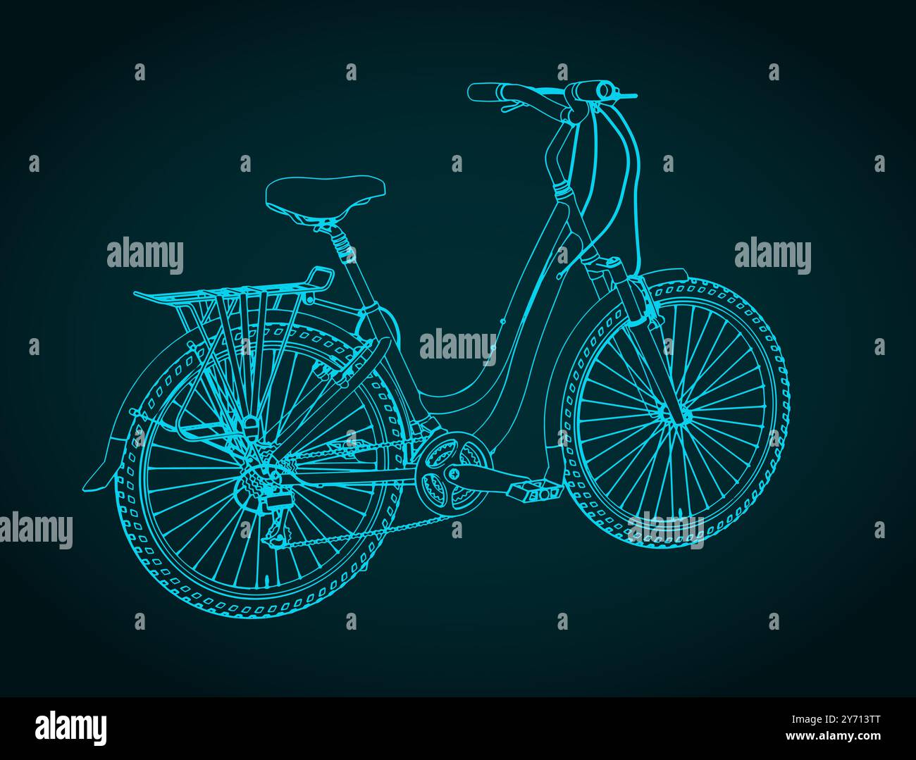 Stylized vector illustration of a city bike Stock Vector Image & Art ...