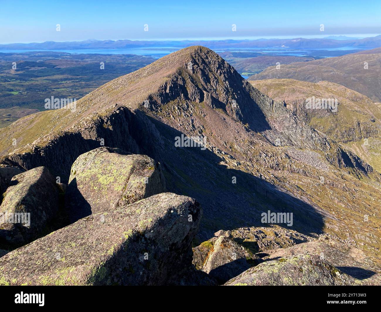 Taynuilt Peak, a munro top, viewed from the summit of Ben Cruachan ...