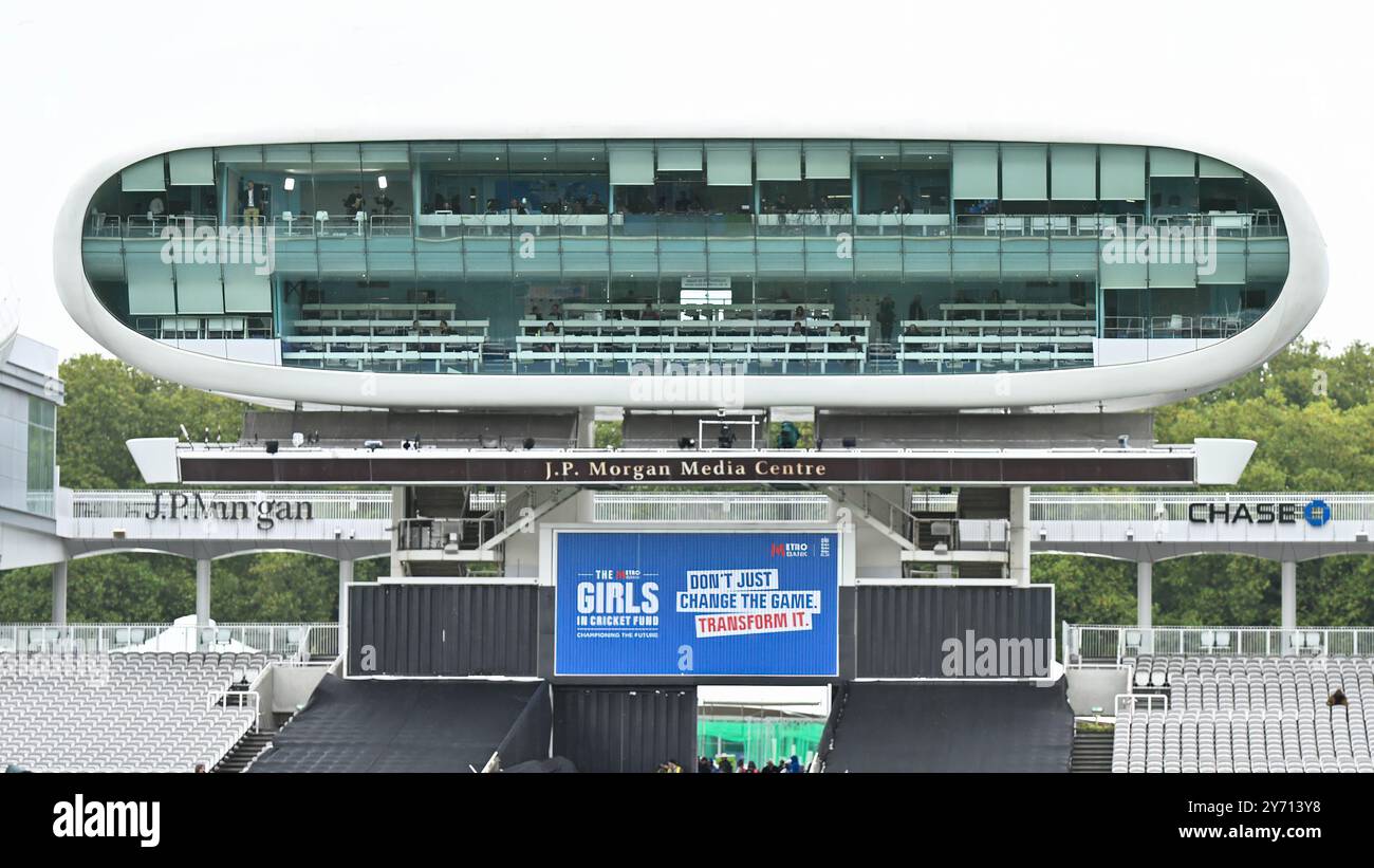 The Media Centre at Lords Cricket Ground during the Third Metro Bank ...