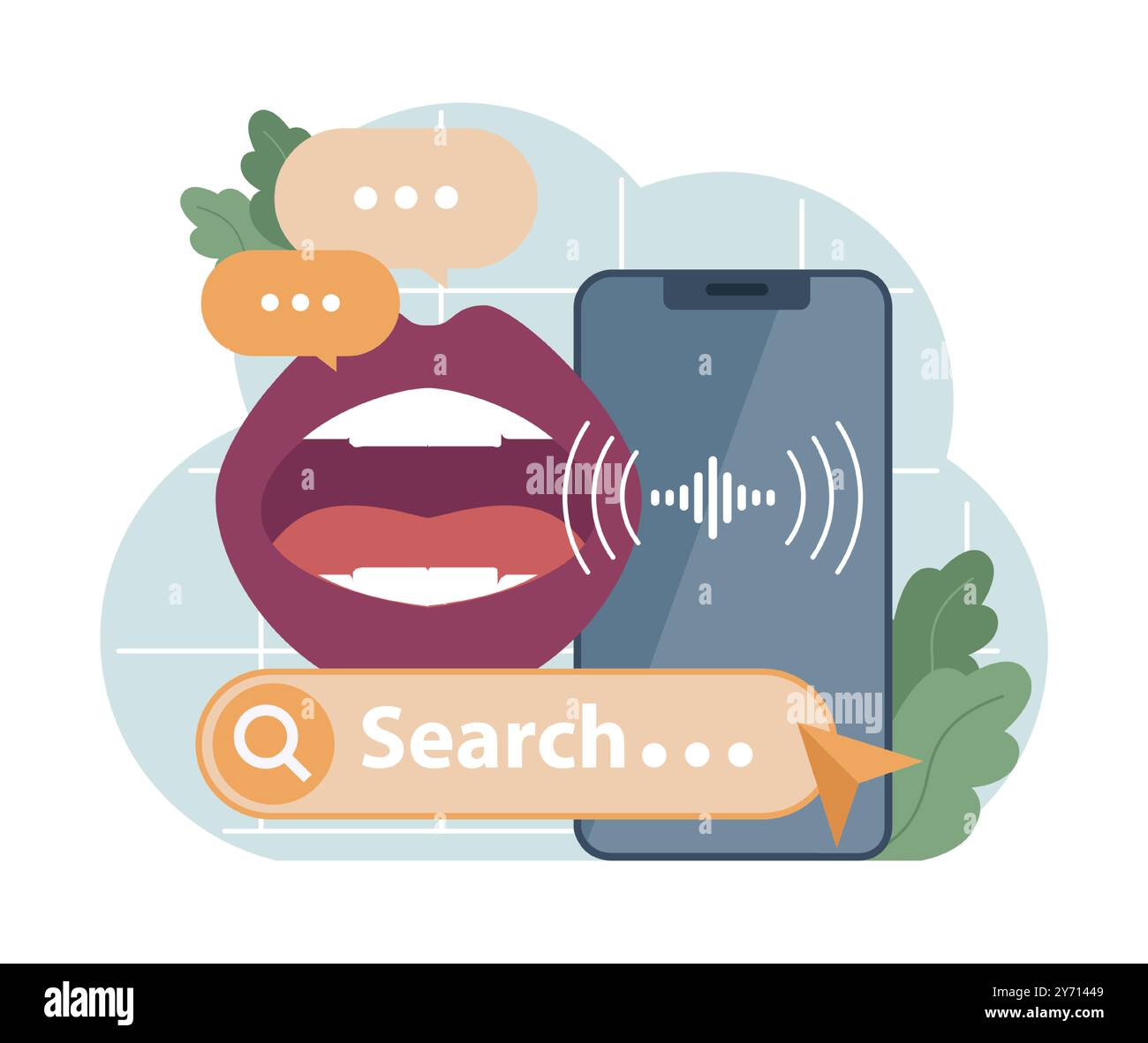 Voice search. Artificial intelligence virtual assistant. Character ...