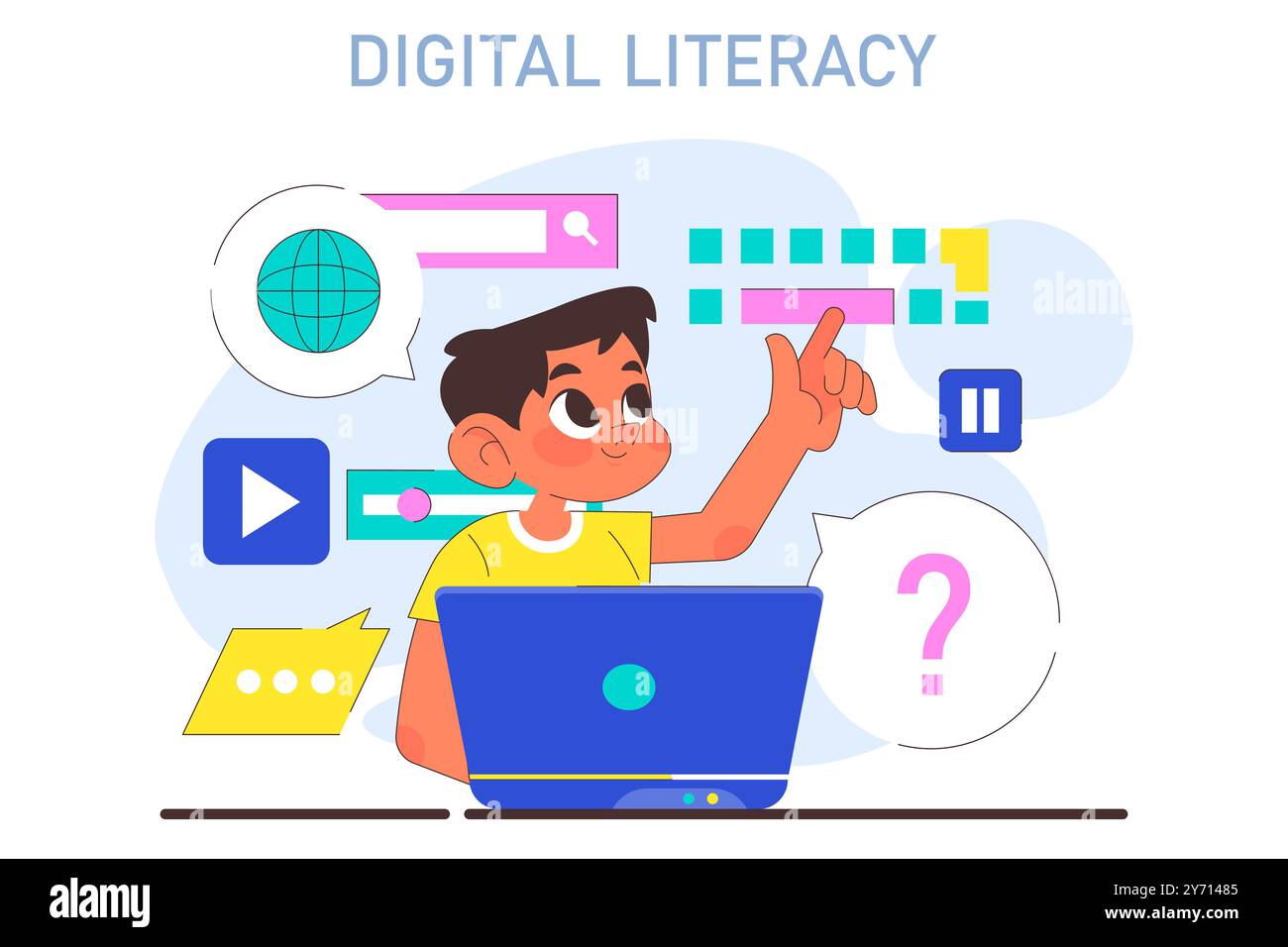 Digital literacy course for kids. Modern education methodics. Online ...
