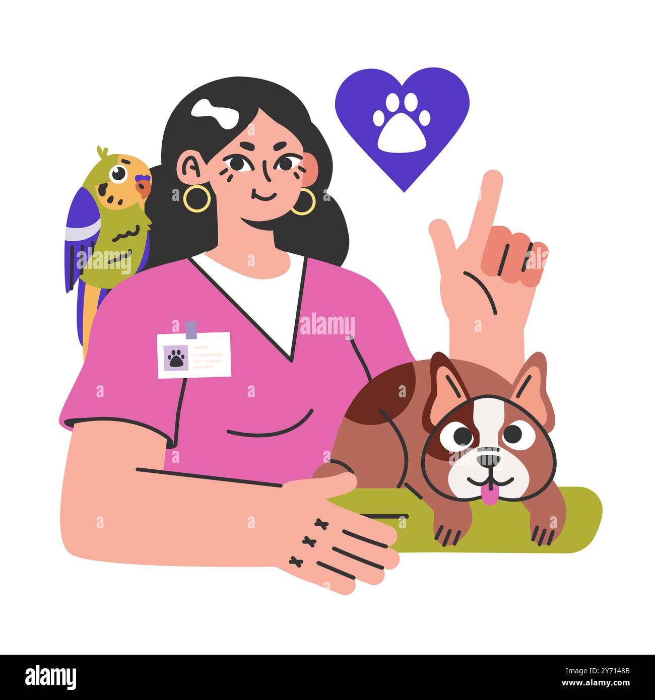 Veterinary appointment. Medical clinic specialist with animals. Dog and ...