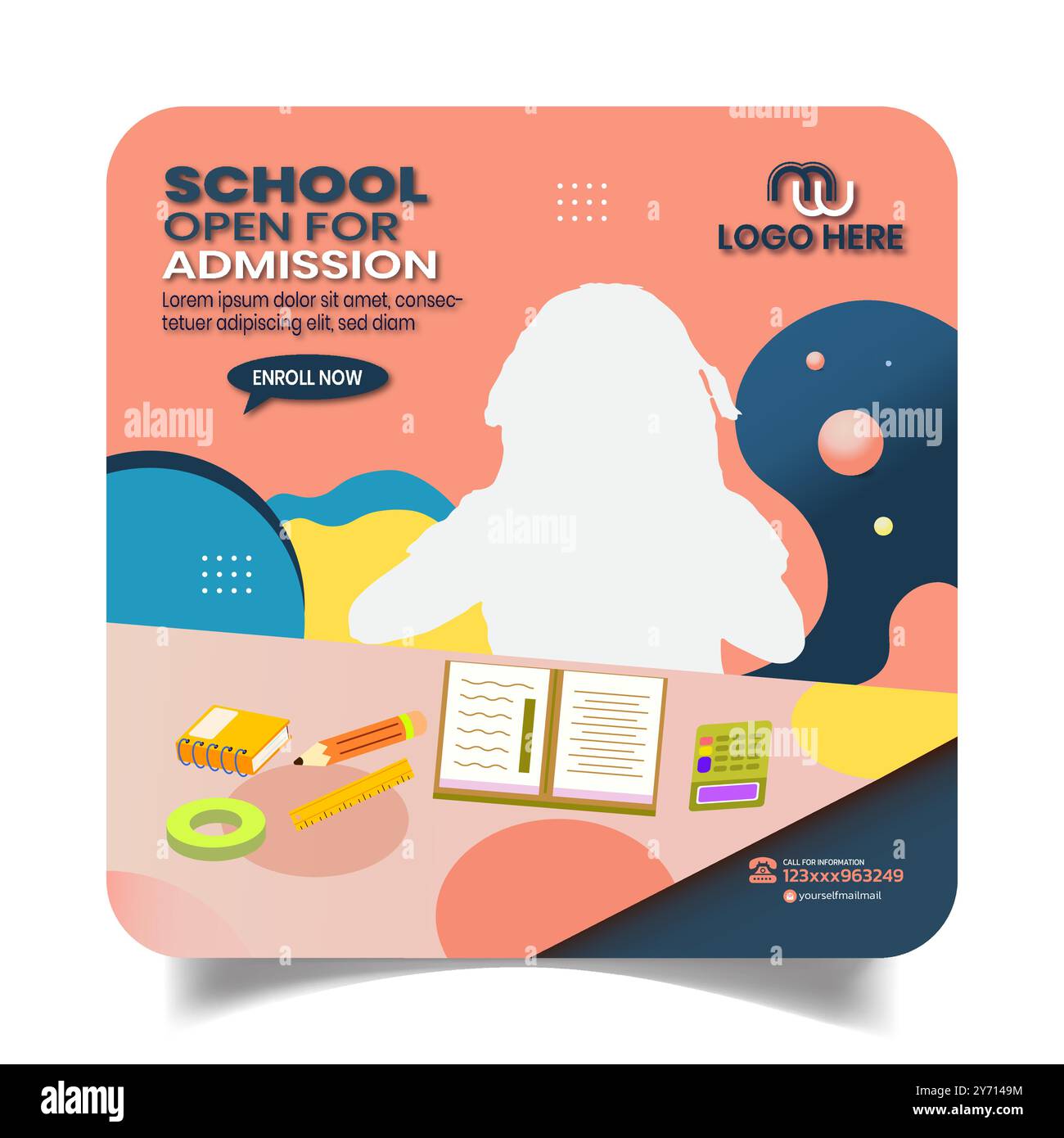 Kids Back to School Open Post Design Template Stock Vector Image & Art ...