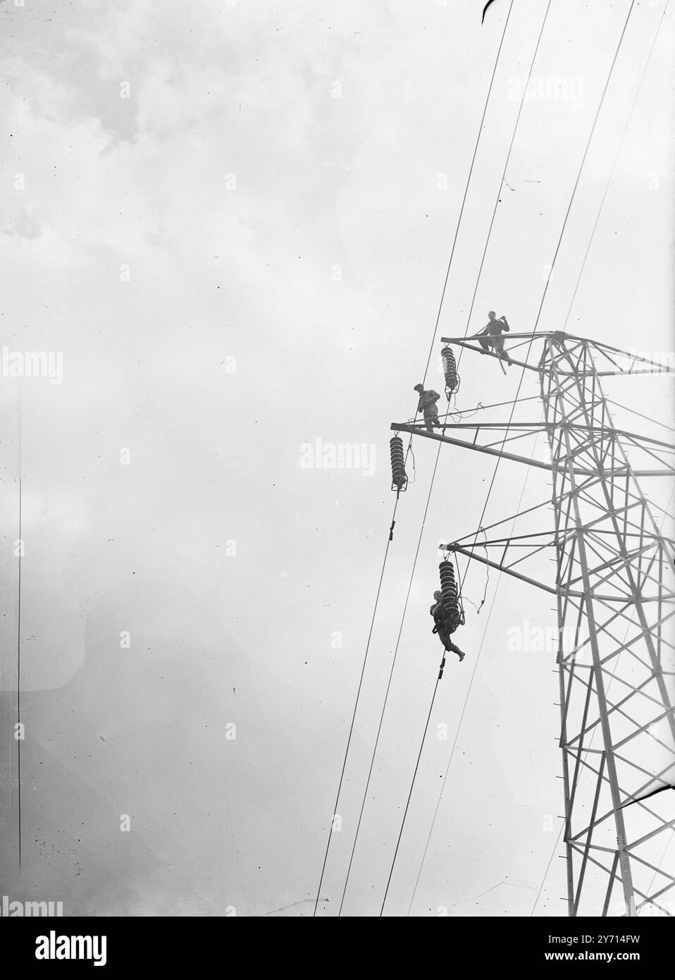 Electric Grid cleaning - from below . 1 January 1946 Stock Photo - Alamy