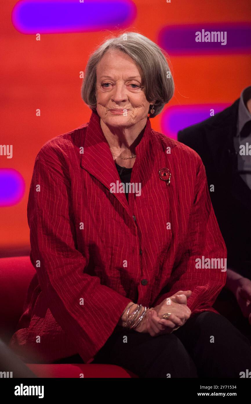 File photo dated 29/10/15 of Dame Maggie Smith during filming of the ...