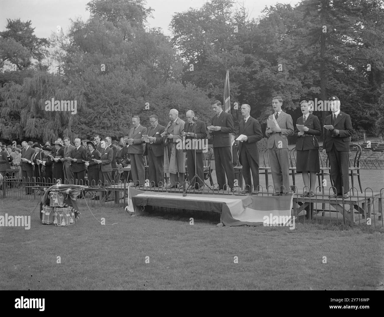Sea Cadets Open air service 1 January 1946 Stock Photo - Alamy
