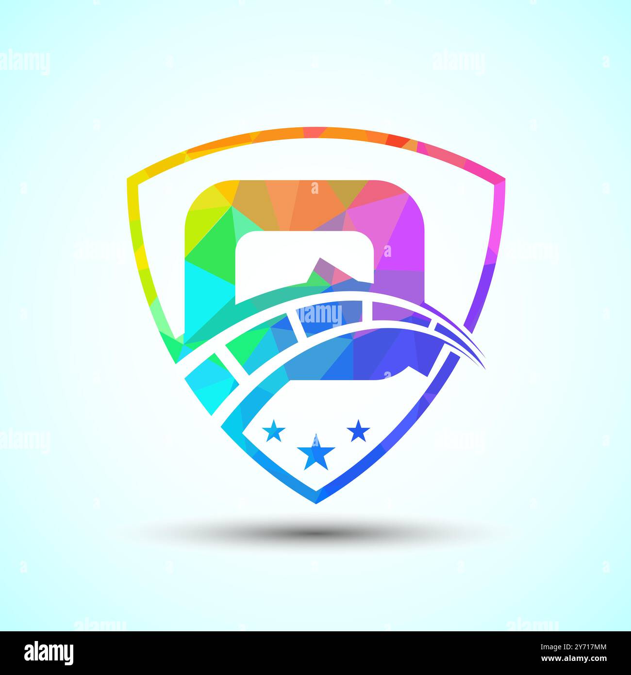 Low poly alphabet with speedometer and shield sign. The automotive logo ...