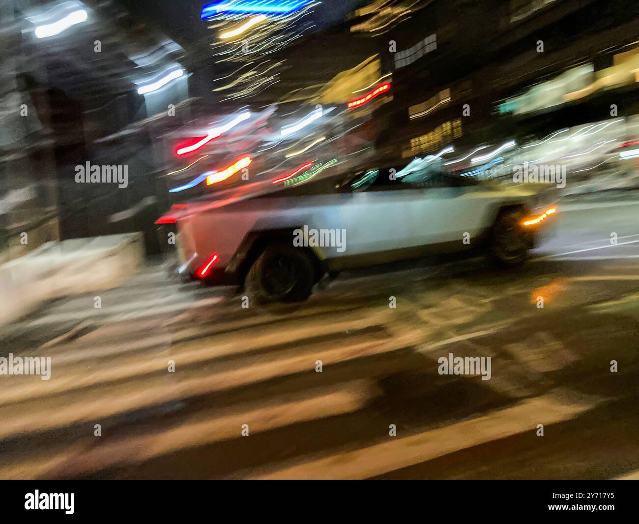 A Tesla Cybertruck in the Midtown Manhattan in New York on Wednesday ...
