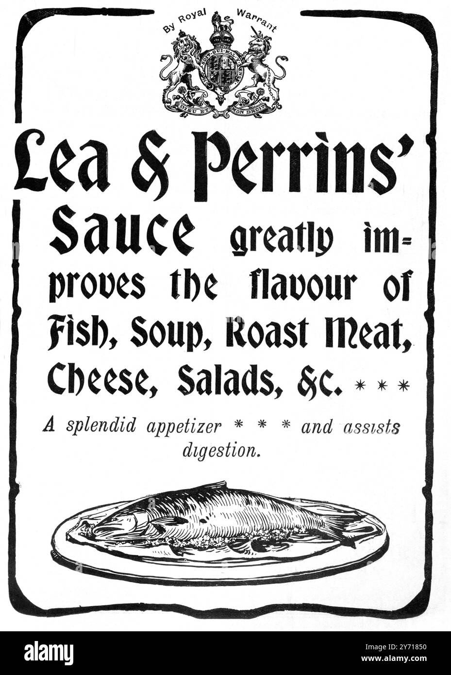 Lea & Perrins sauce advertisement 1908 Stock Photo - Alamy