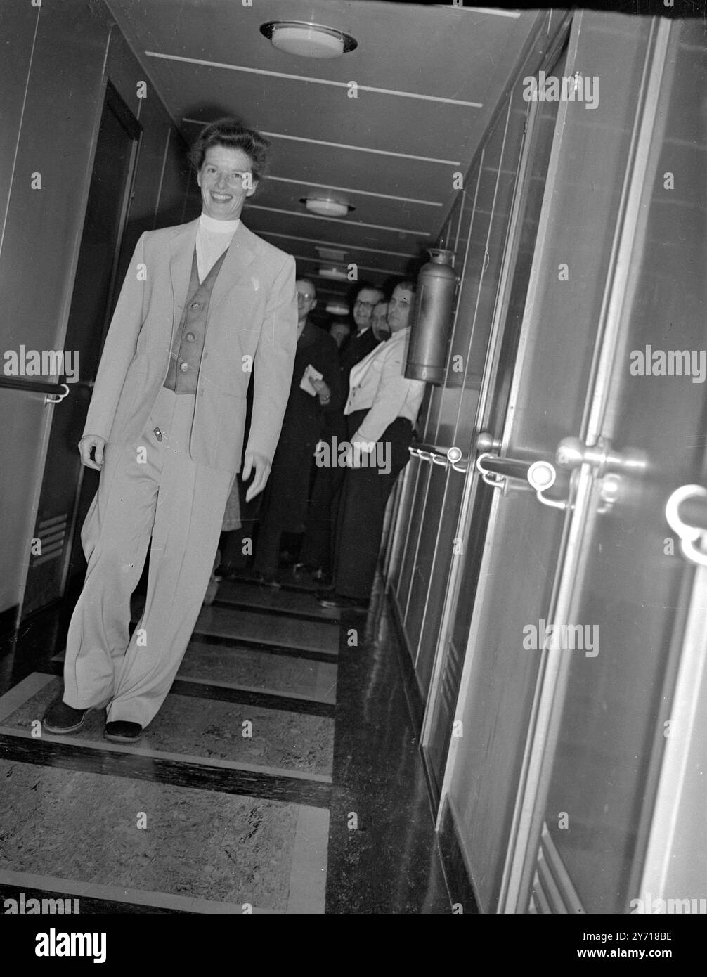Southampton :: Screen actress Katharine Hepburn on her arrival here on ...