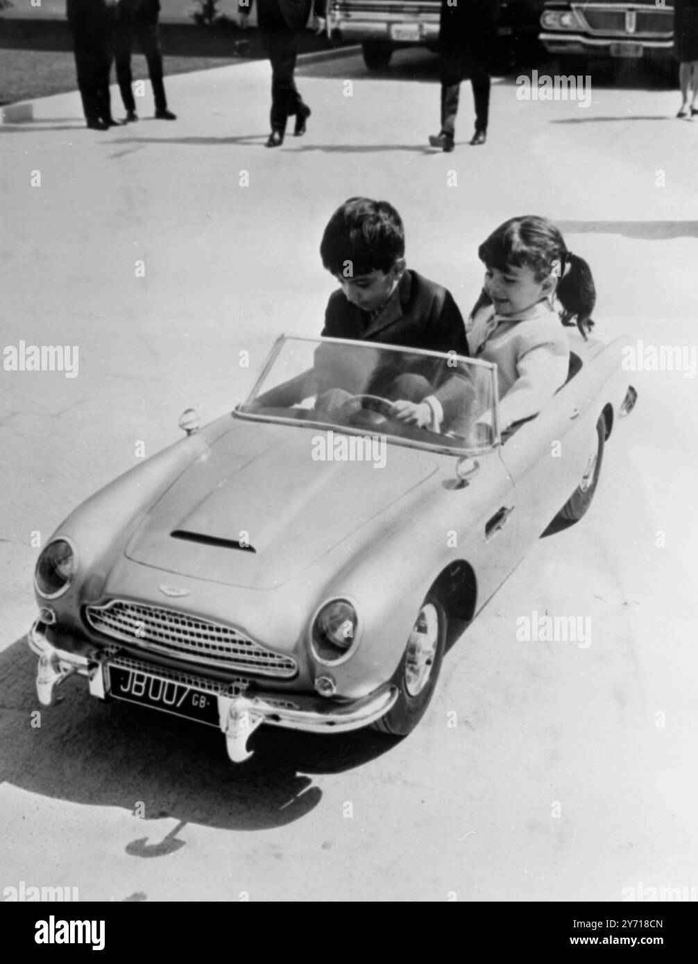 Crown Prince Reza of Iran seen 21 March 1967 , driving a model car in the grounds of the Royal ...