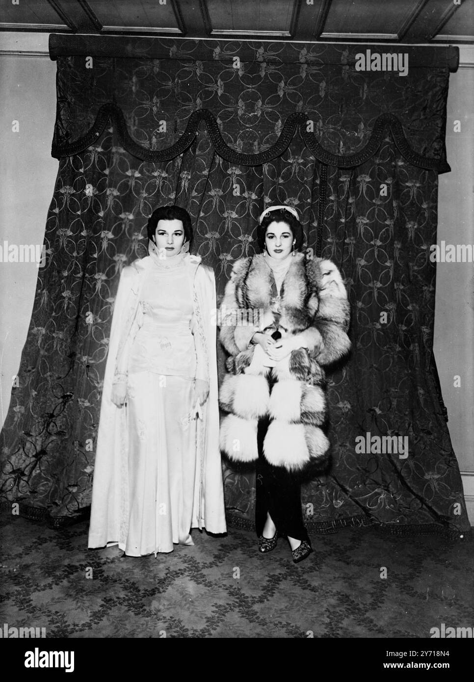 H. I. M. Empress Fawzia of Iran (left , in white dress) and HRH ...