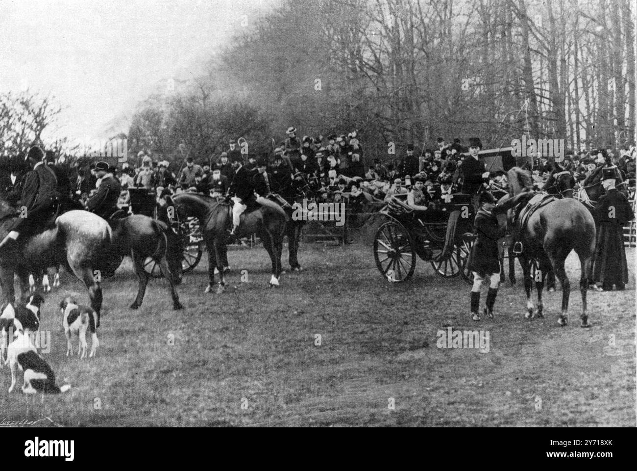 The Prince and Princess of Wales at the meet of the Beaufort hounds at ...