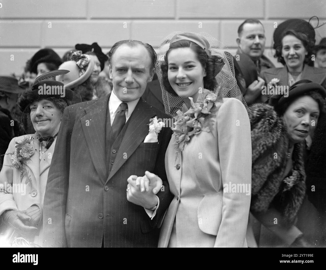 Neil Juson ( B.B.C. ) married to Anne Cullen 12 March 1949 Stock Photo ...