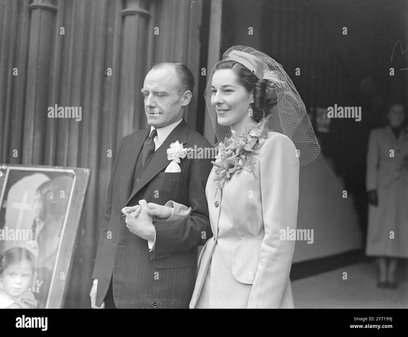Neil Juson ( B.B.C. ) married to Anne Cullen 12 March 1949 Stock Photo ...