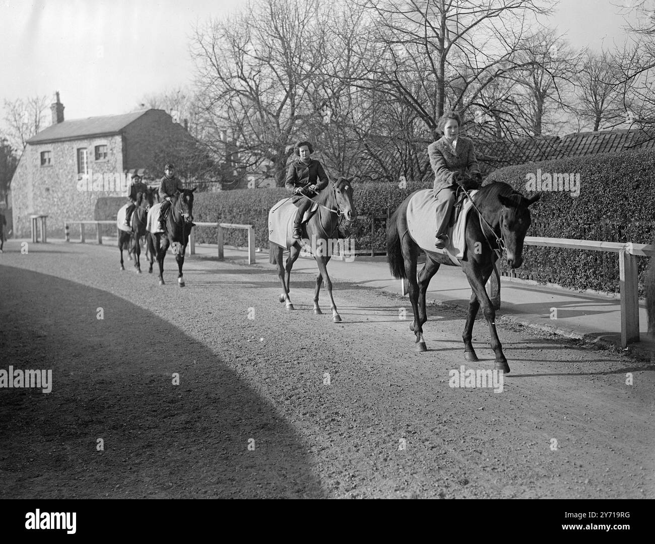 Stable girls Black and White Stock Photos & Images - Alamy