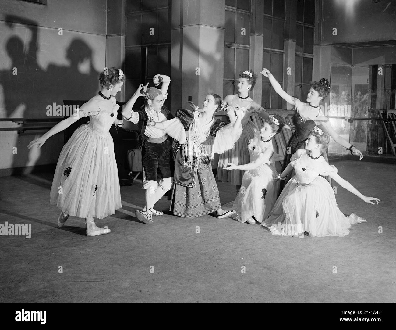 REHEARSING BALLET'S '' FLING '' Members of the Sadler's Wells Ballet ...