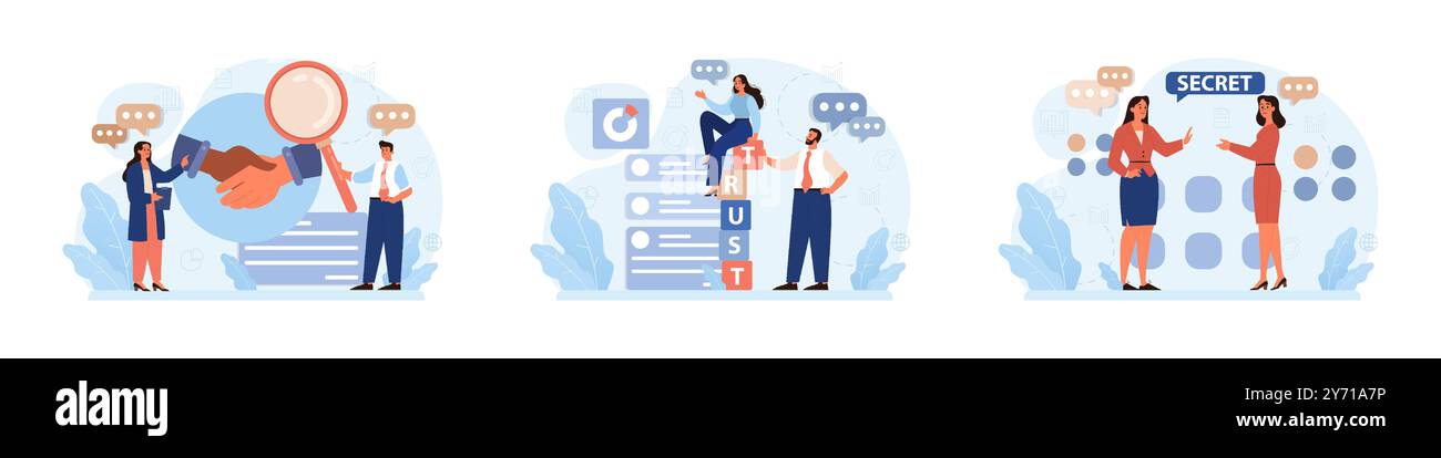 Company credibility set. Brand reputation based on customer loyalty and ...