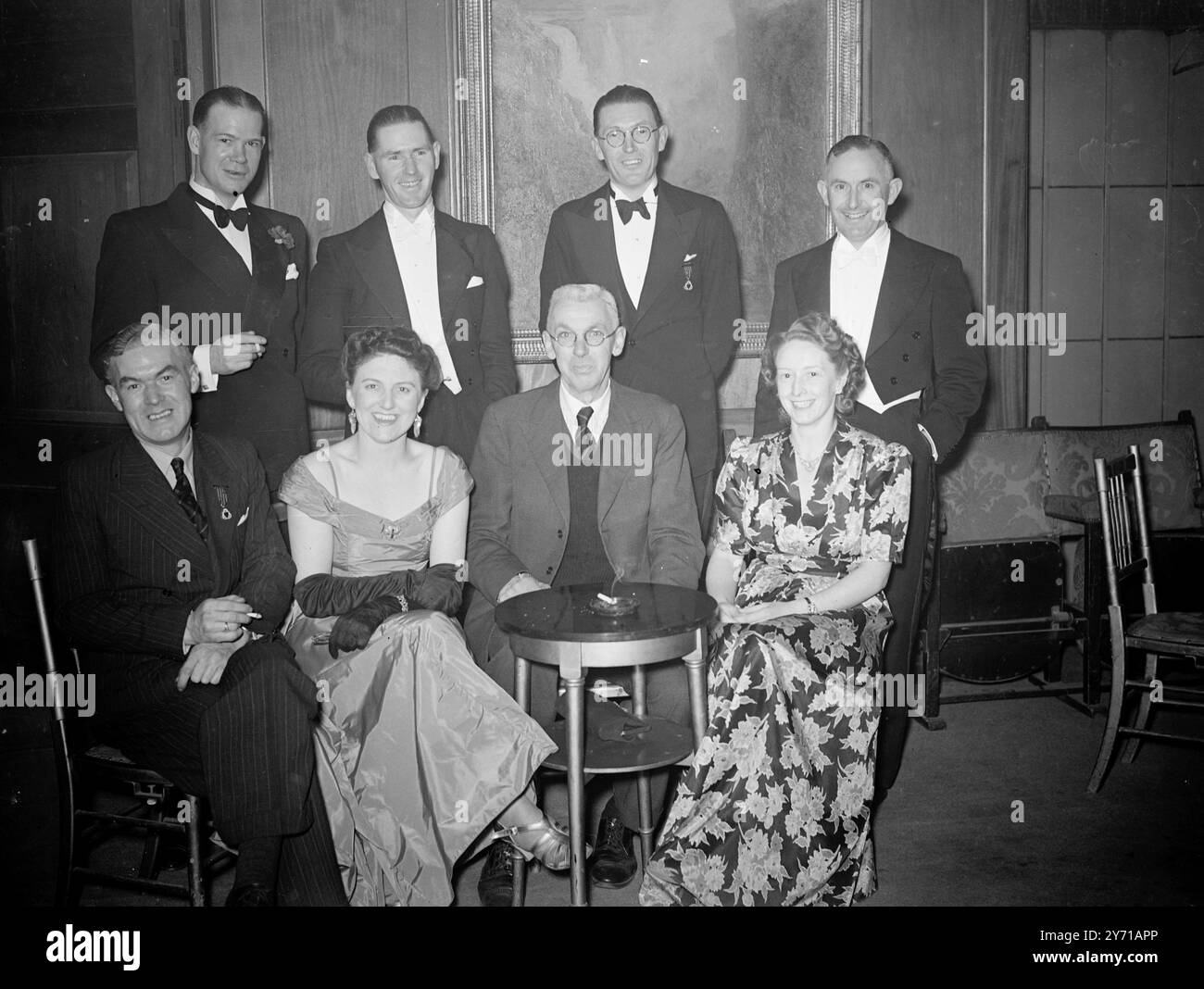 OFFICIALS AT LONDON-CORNISH BALL A group photographed taken at the ...