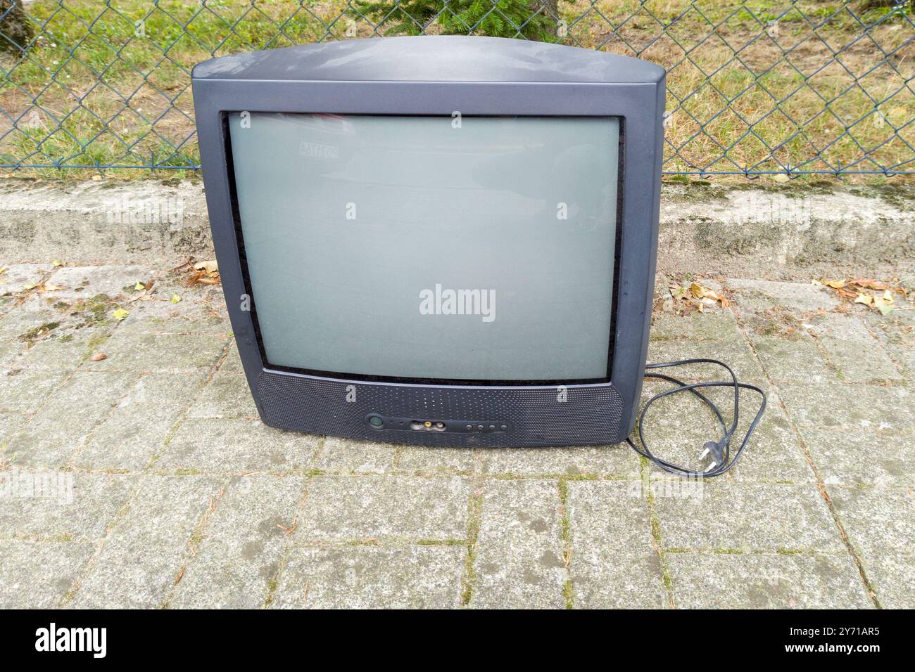 Old CRT Television Set Placed on Sidewalk Stock Photo - Alamy