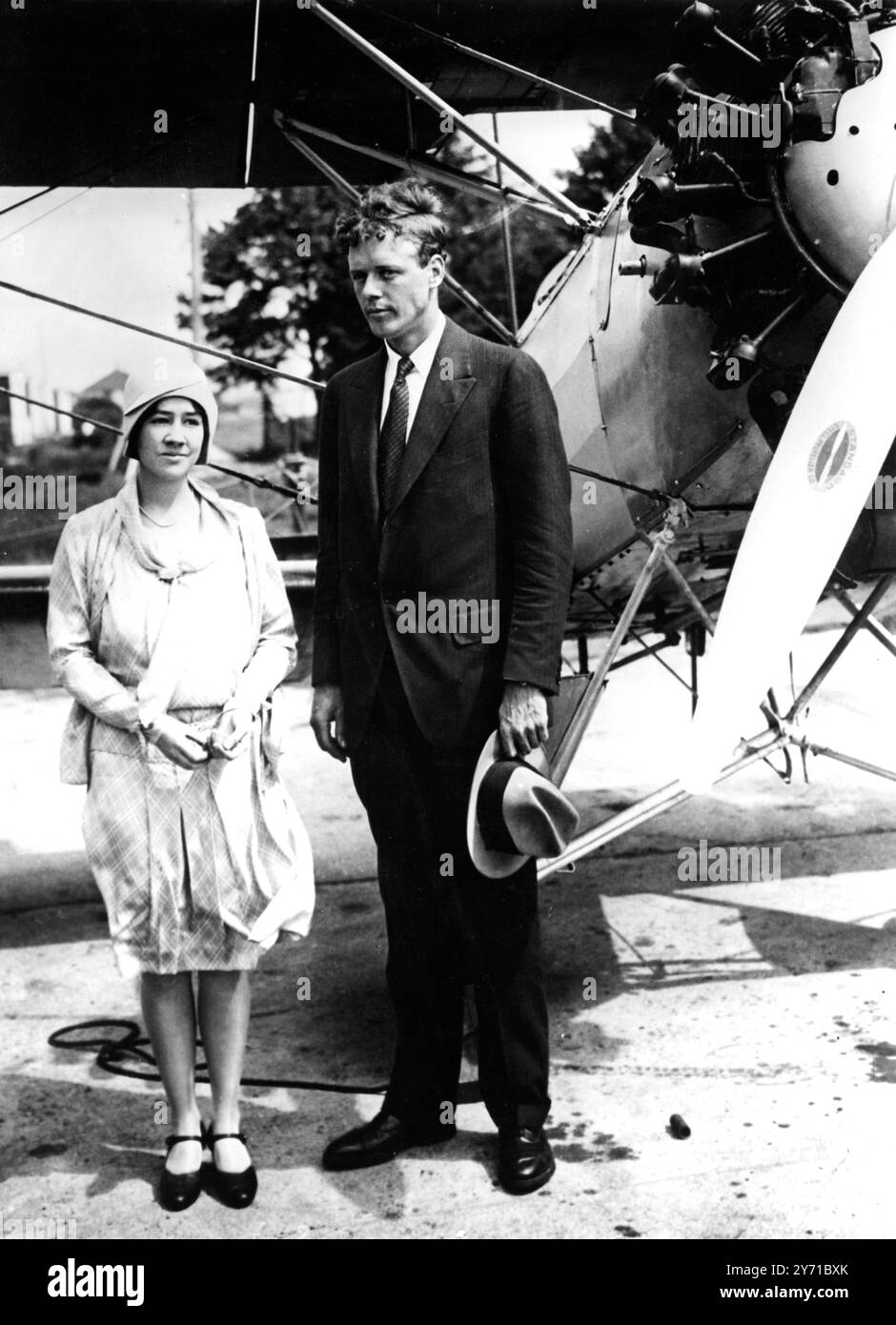 Charles Lindbergh and his wife Anne , pose for photographers at an ...