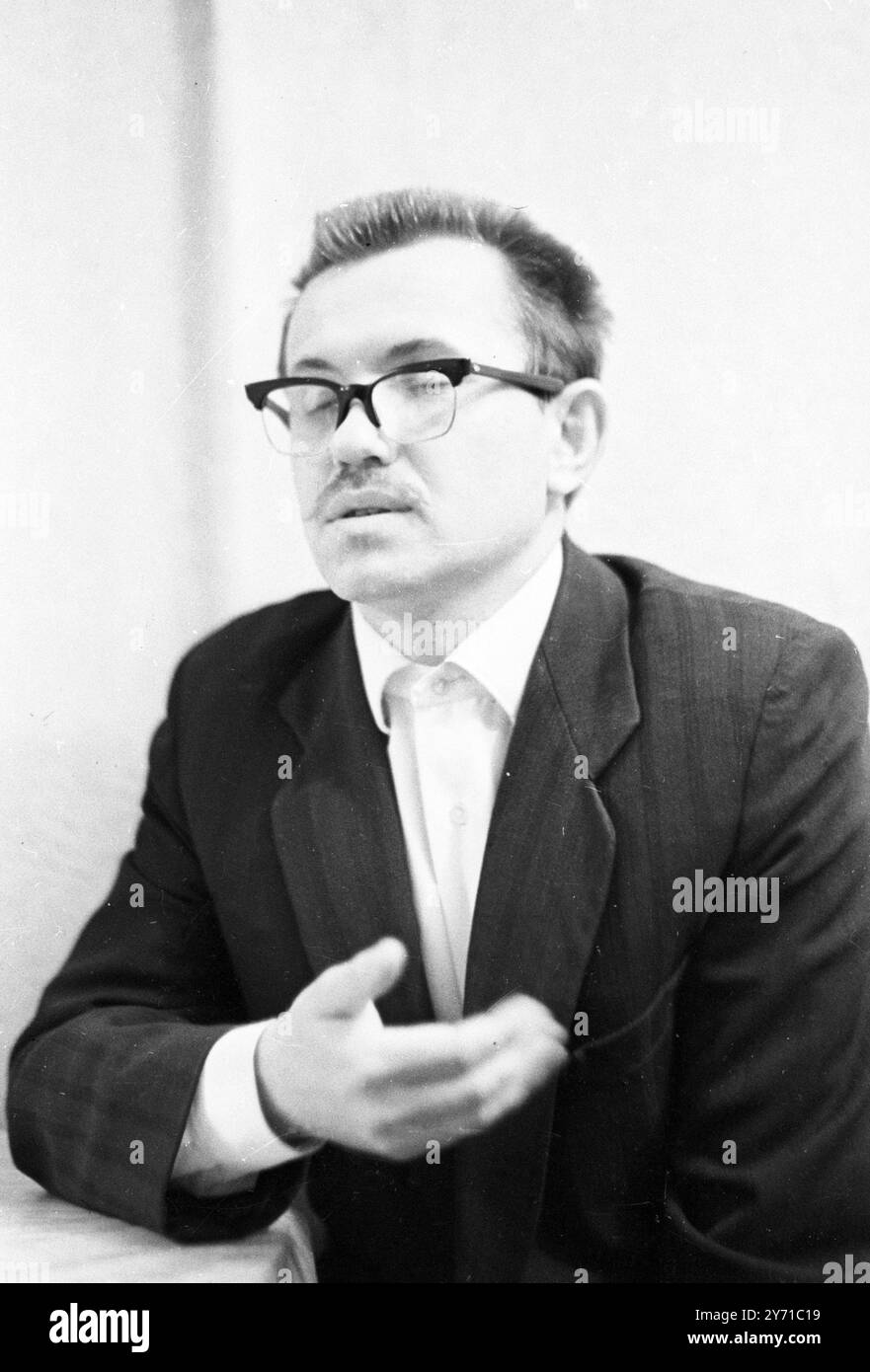 Portrait of Yuri Korolev , UPI stringer in Moscow 4 August 1965 Stock ...