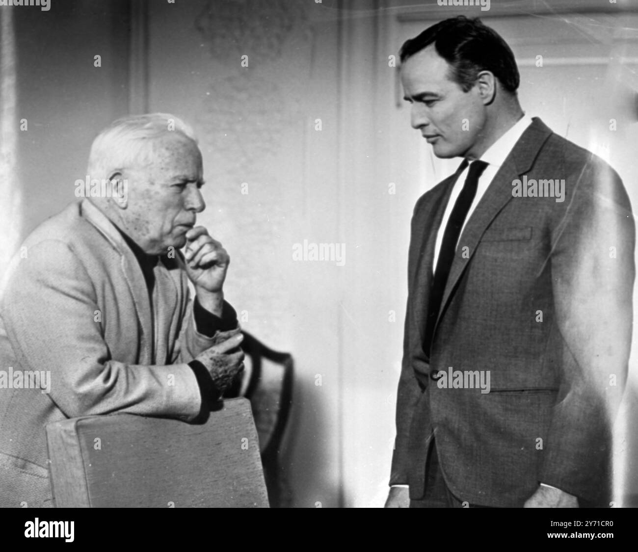 Charlie Chaplin and Marlon Brando discuss new film Veteran comedian ...