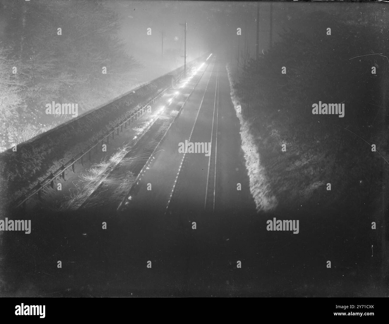 Electric railing flashes at night1940 Stock Photo - Alamy