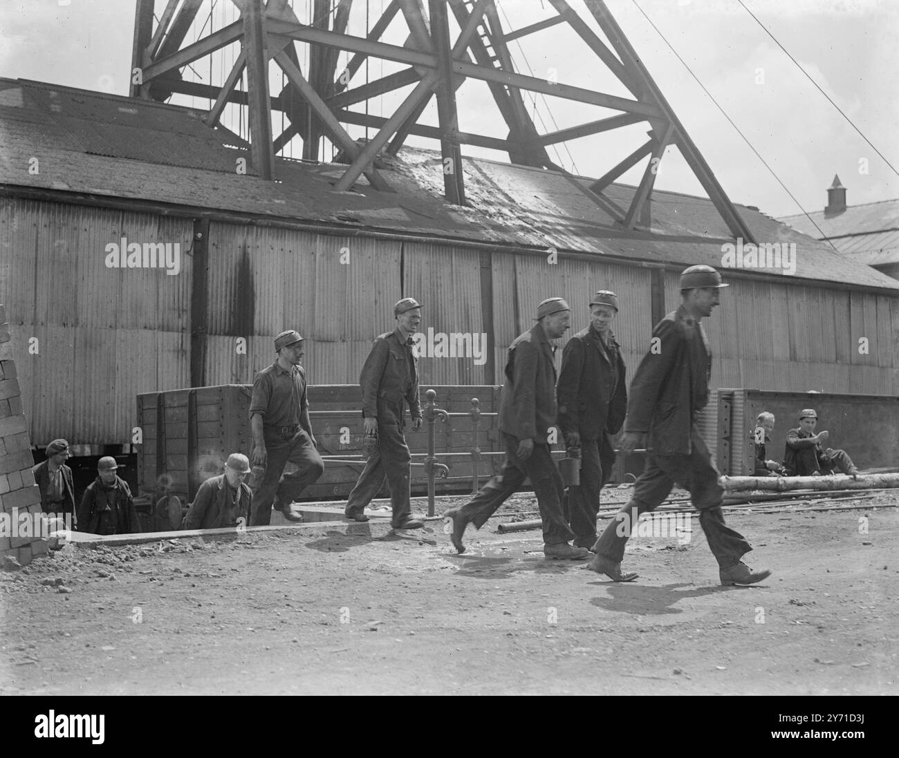 Miners at the Chislet coal mine in Kent, England - 1940 Stock Photo - Alamy