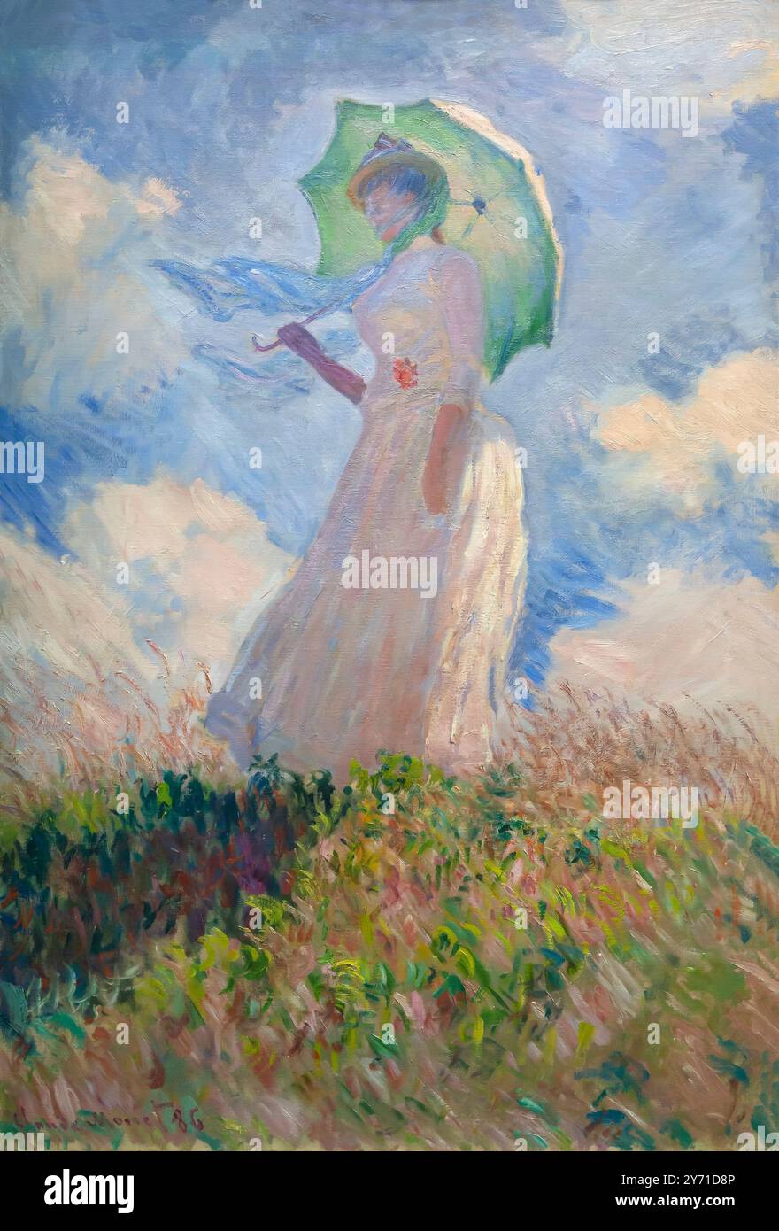 Woman with a Parasol Facing Right, Claude Monet, 1886 Stock Photo - Alamy