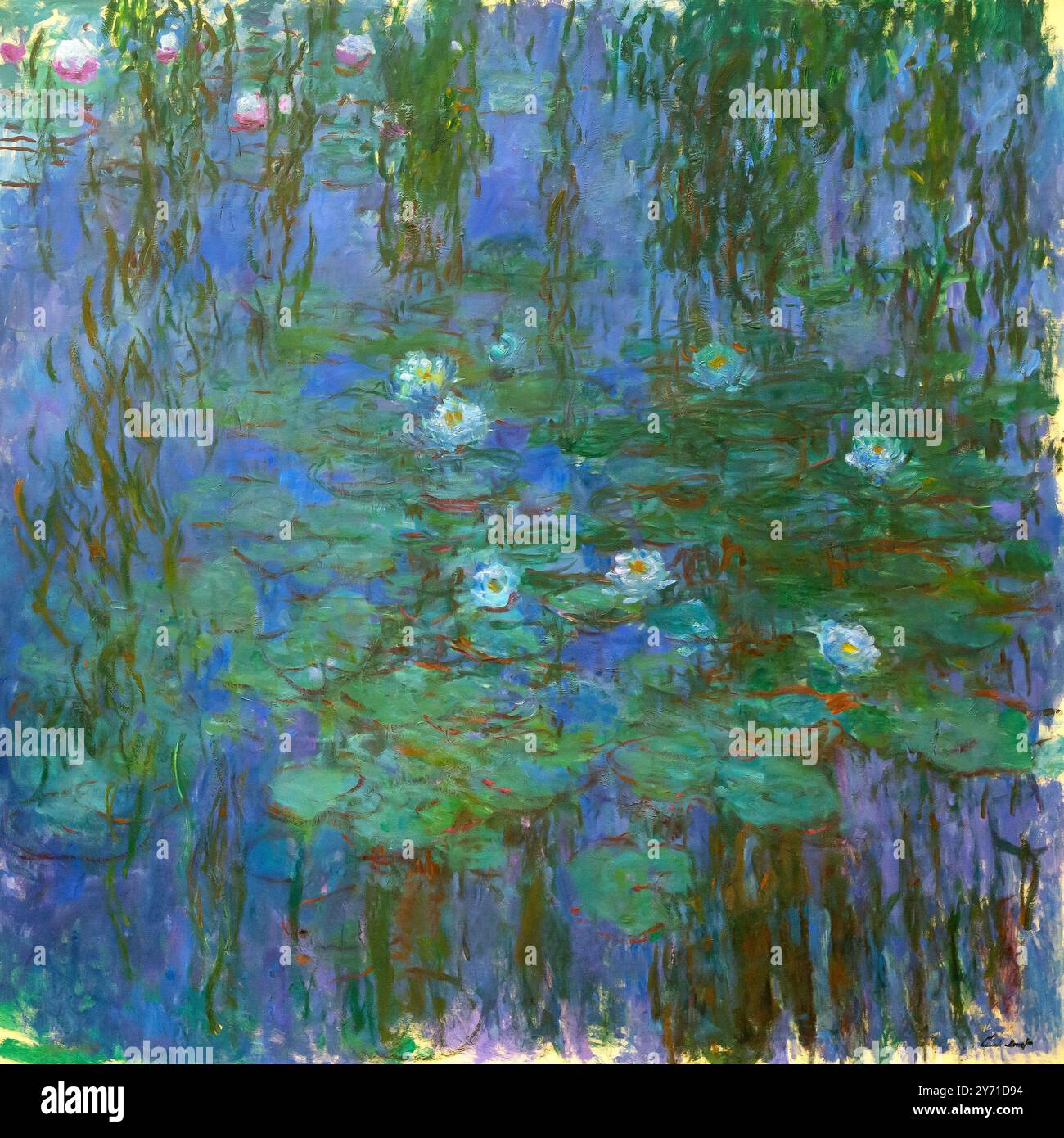 Blue Water Lilies, Nympheas Bleus, Claude Monet, 1916-1919 Stock Photo ...