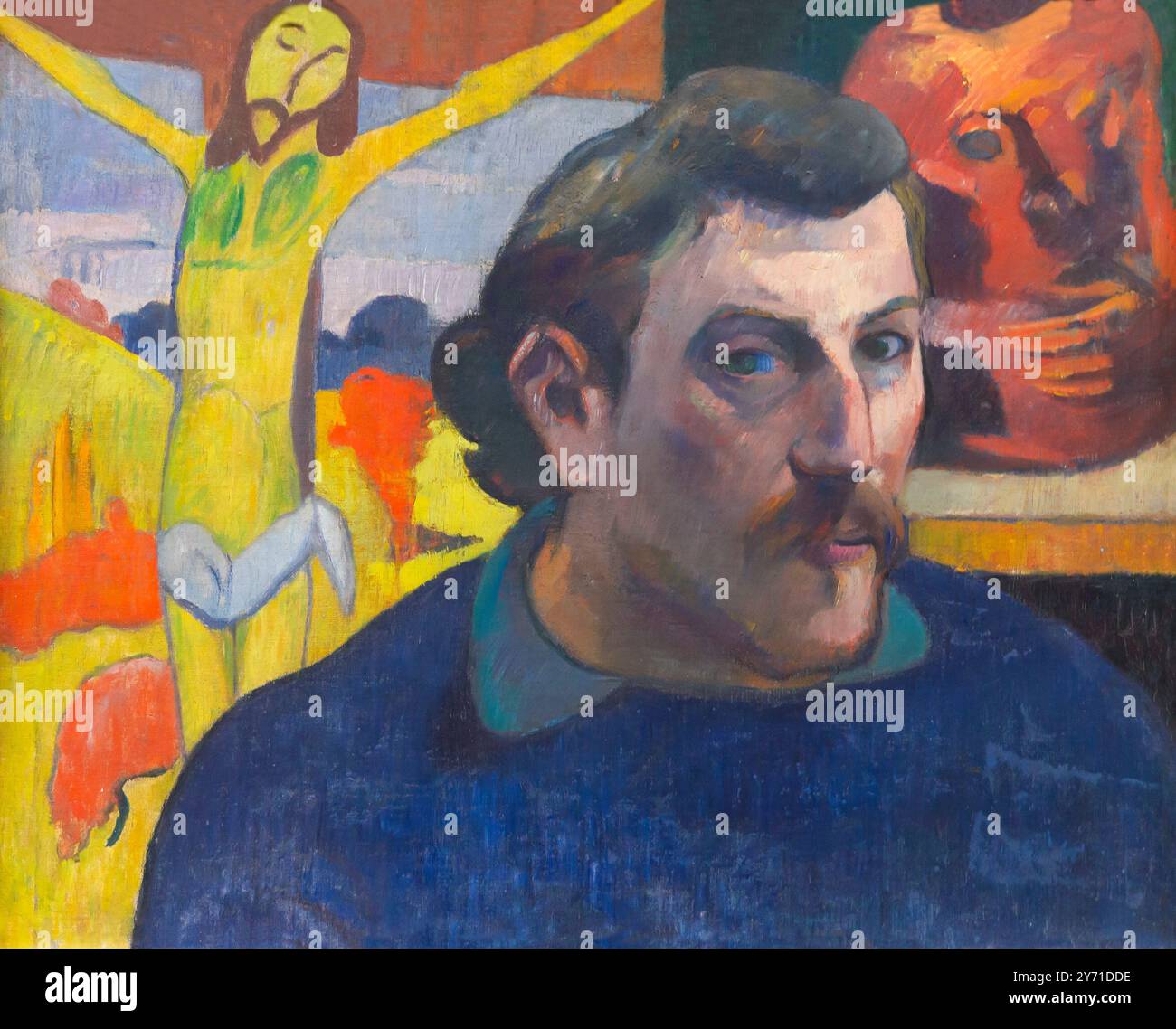 Self-portrait with the Yellow Christ, Paul Gauguin, 1890-1891 Stock ...