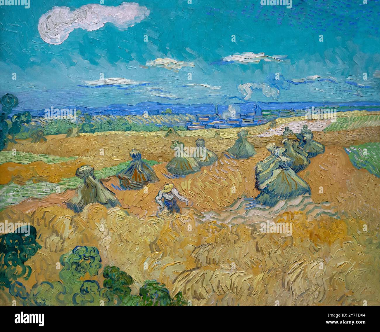 Wheat Fields with Reaper, Champs de Ble avec Moissonneur, Auvers-sur ...