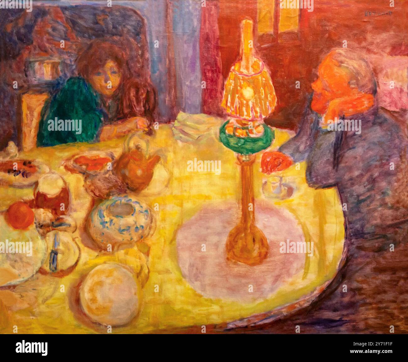 Evening by Lamplight, Evening under the lamp, Soiree Sous La Lampe ...