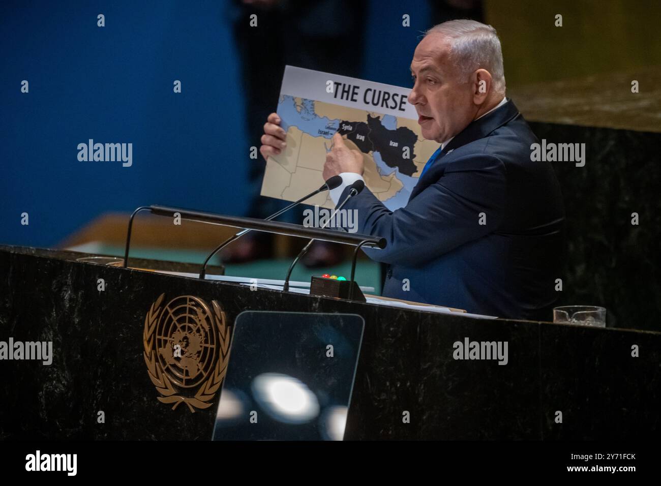 New York, USA. 27th Sep, 2024. Benjamin Netanyahu, Prime Minister of ...