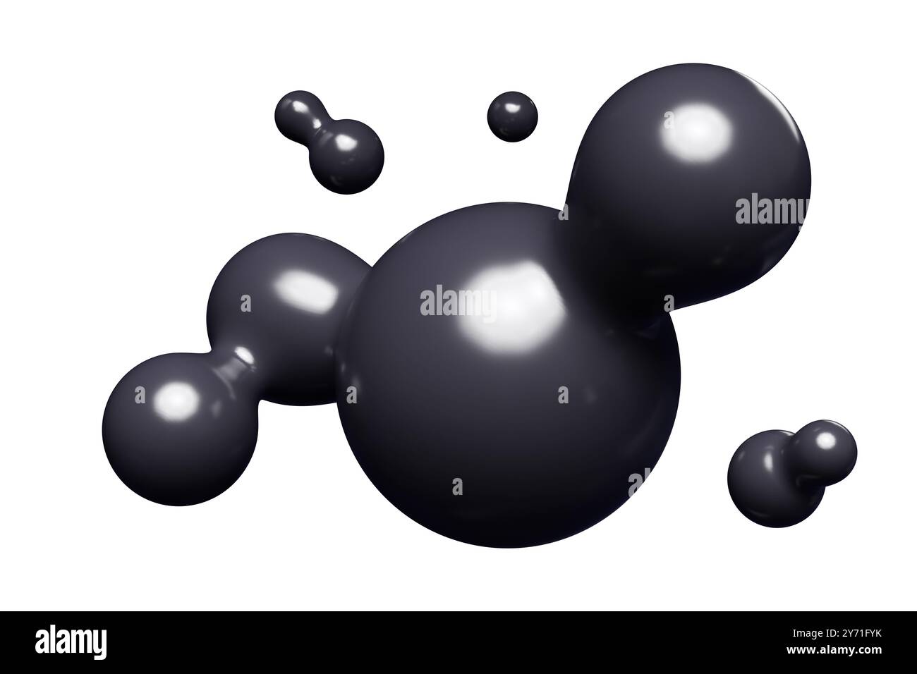Black abstract liquid metaball shape. 3d render illustration Stock ...