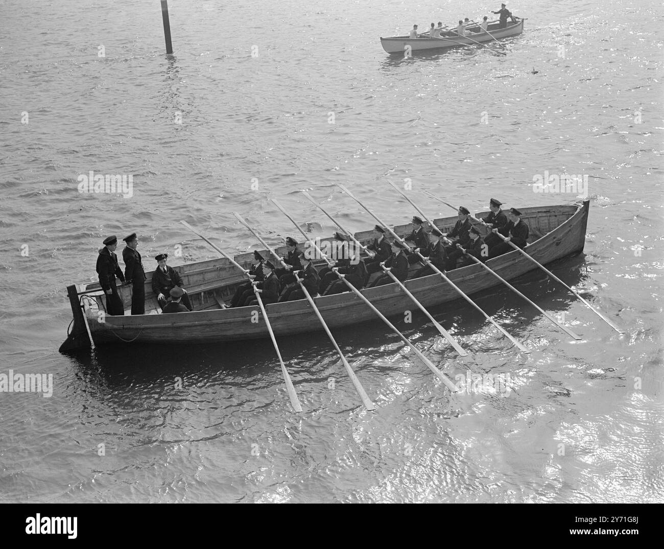Cadets and a new HMS Worcester training ship.1940 Stock Photo - Alamy