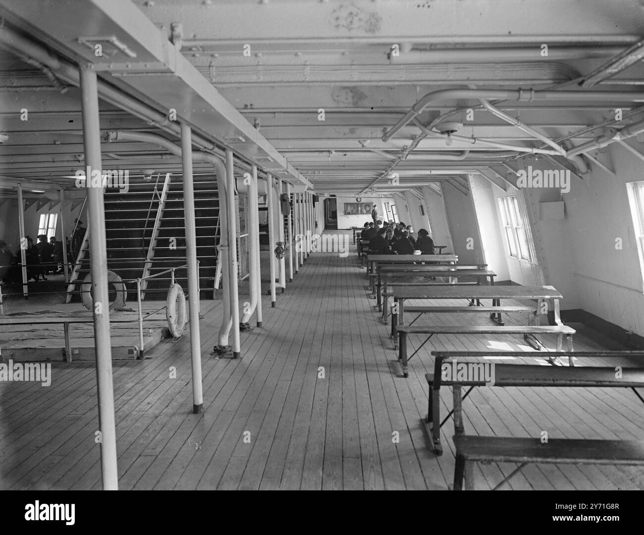 Cadets and a new HMS Worcester training ship.1940 Stock Photo - Alamy