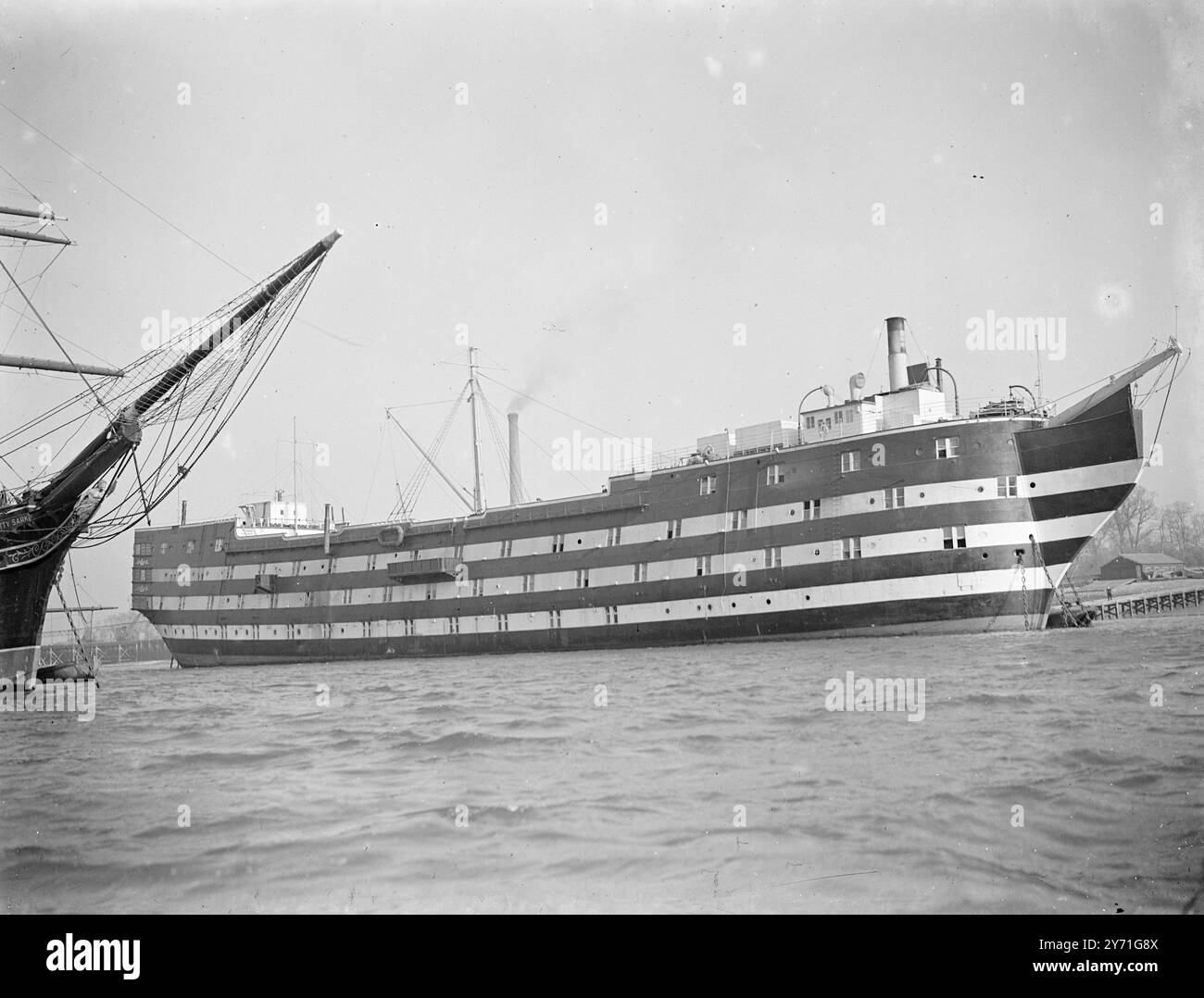Cadets and a new HMS Worcester training ship.1940 Stock Photo - Alamy