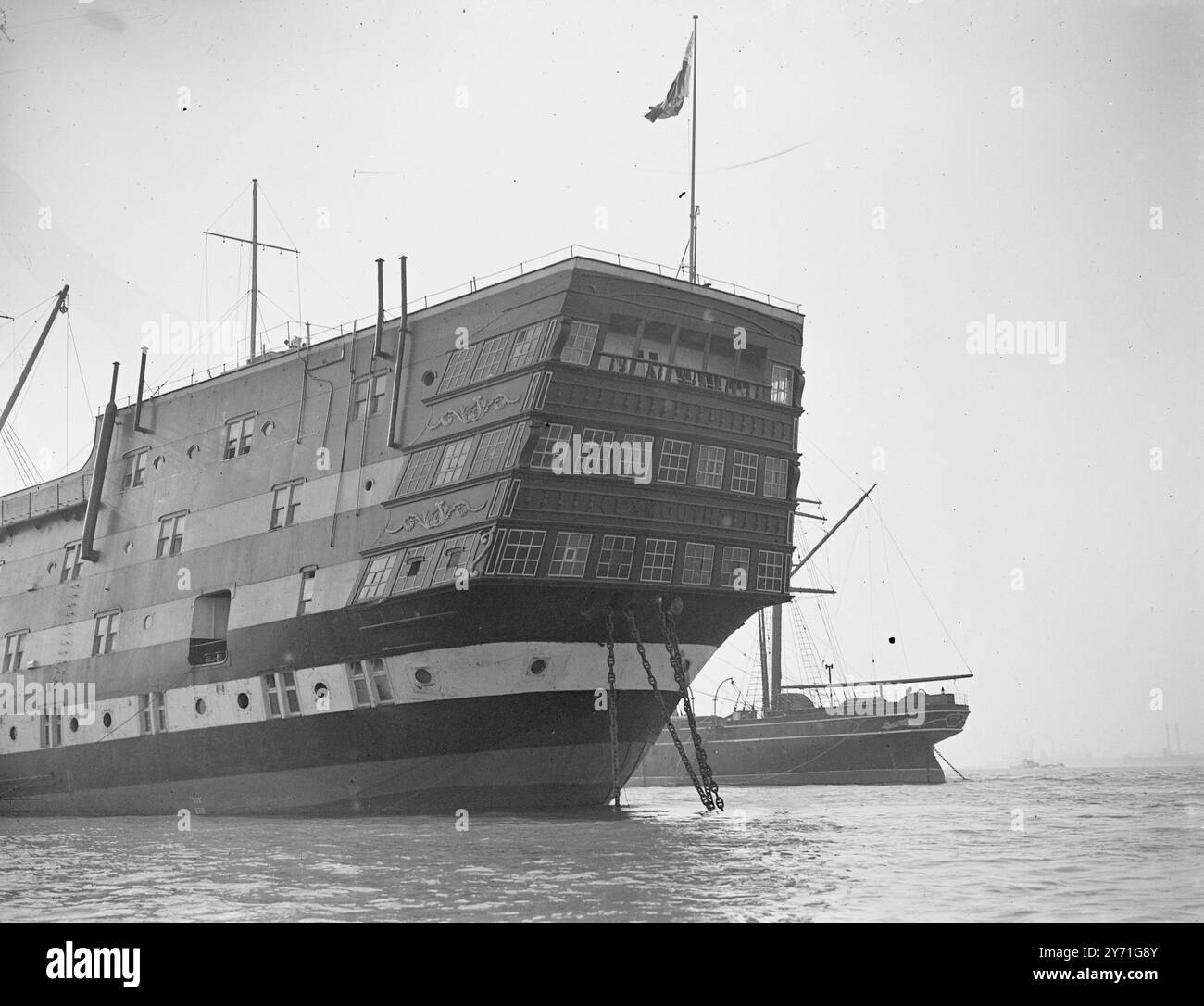 Cadets and a new HMS Worcester training ship.1940 Stock Photo - Alamy
