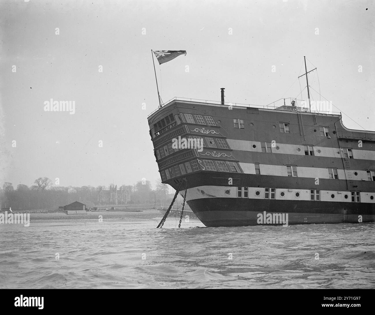 Cadets and a new HMS Worcester training ship.1940 Stock Photo - Alamy