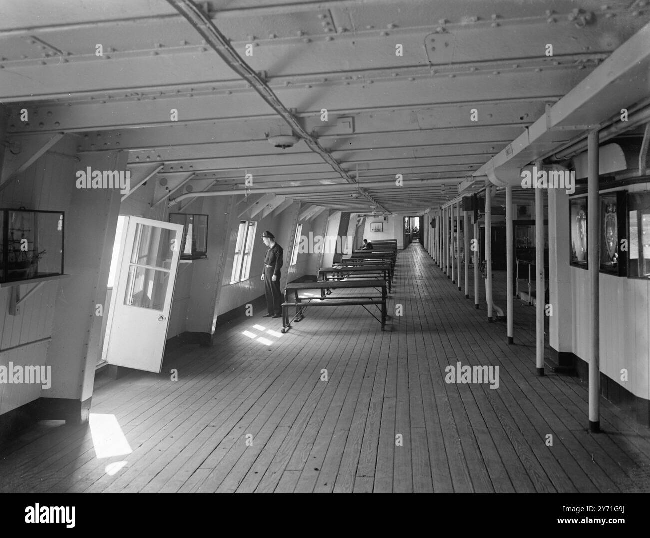 Cadets and a new HMS Worcester training ship.1940 Stock Photo - Alamy