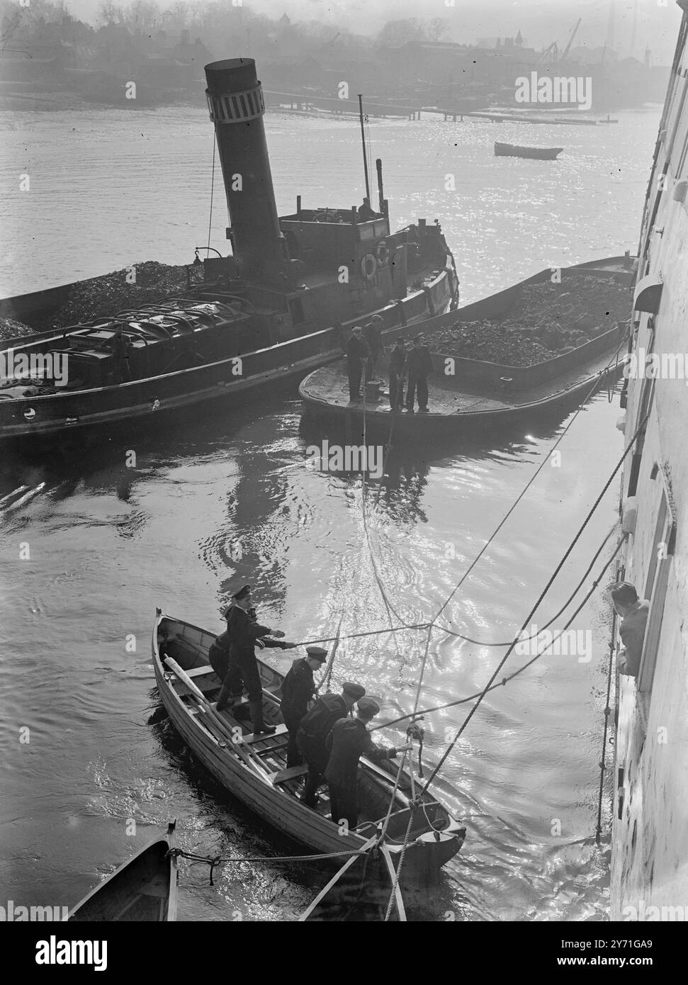 Cadets and a new HMS Worcester training ship.1940 Stock Photo - Alamy